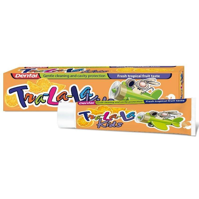 DENTAL Tra-la-la pasta do zębów dla dziecii o smaku tropikalnych owoców ...