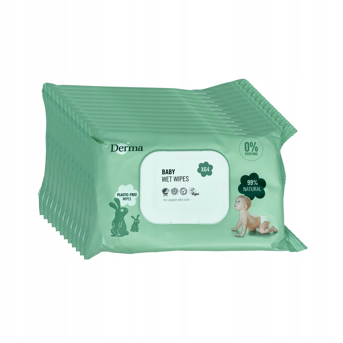 DERMA eco bay wet wipes 10 pack 64pcs | Sklep EMPIK.COM