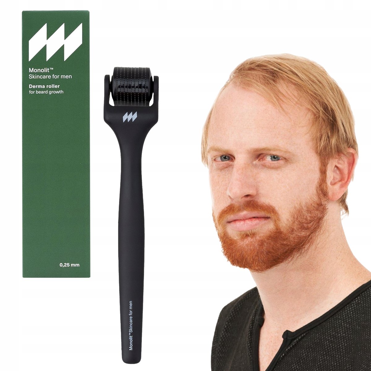 Derma roller do brody pobudzający porost zarostu dla mężczyzny Monolit ...
