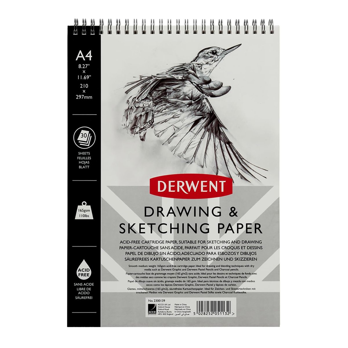 Derwent, Blok do Rysowania i Pisania, A4, do Portretów, 30 Bezkwasowych ...