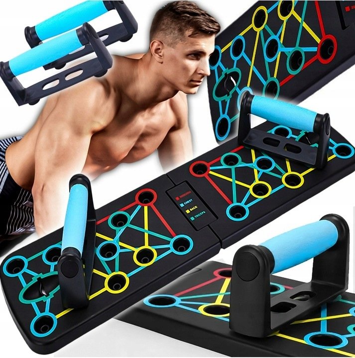 DESKA DO POMPEK ĆWICZEŃ PLATFORMA PUSH UP BOARD UCHWYTY WIELOFUNKCYJNA ...