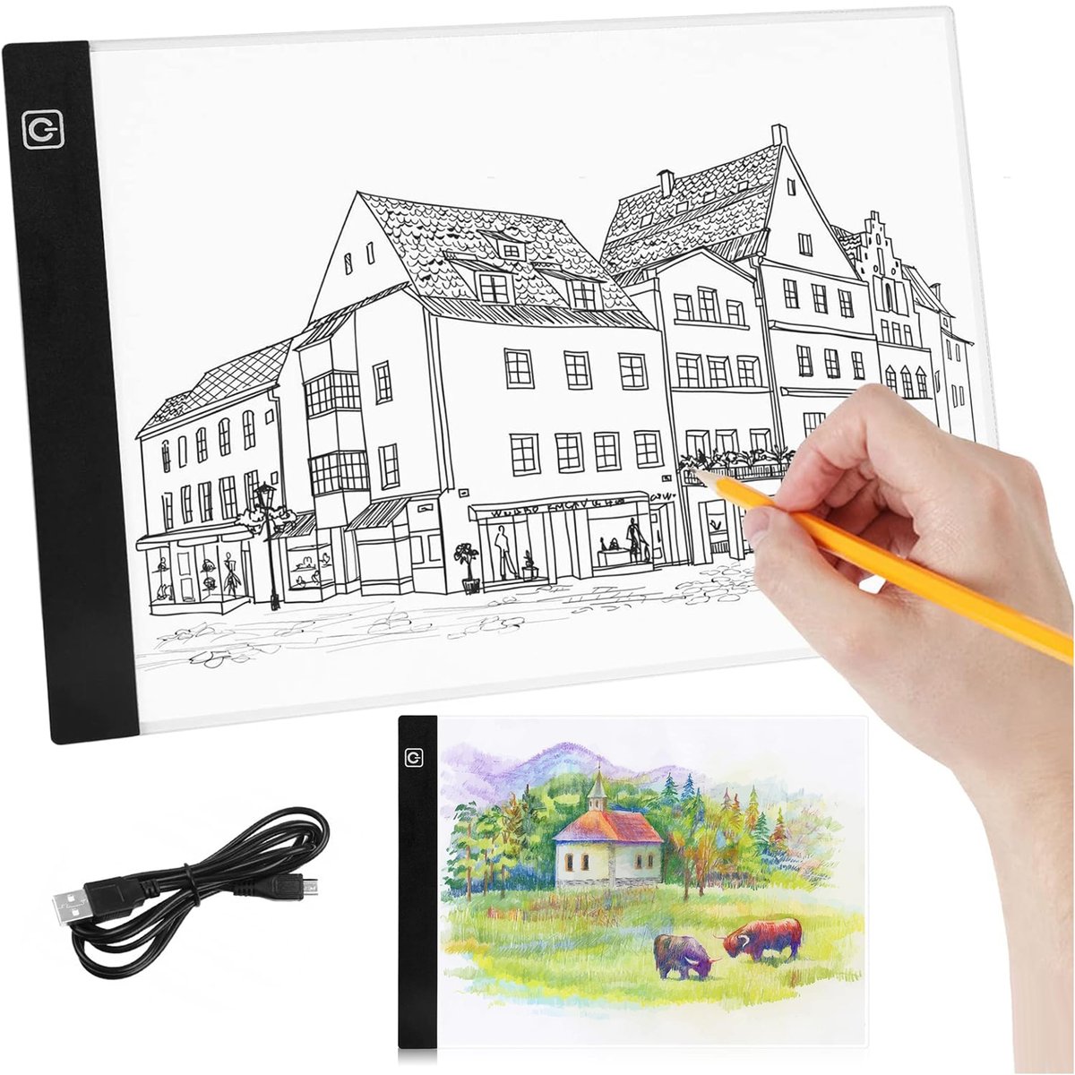 Deska Kreślarska A4 Tablet Graficzny LED Tablica do Rysowania ...