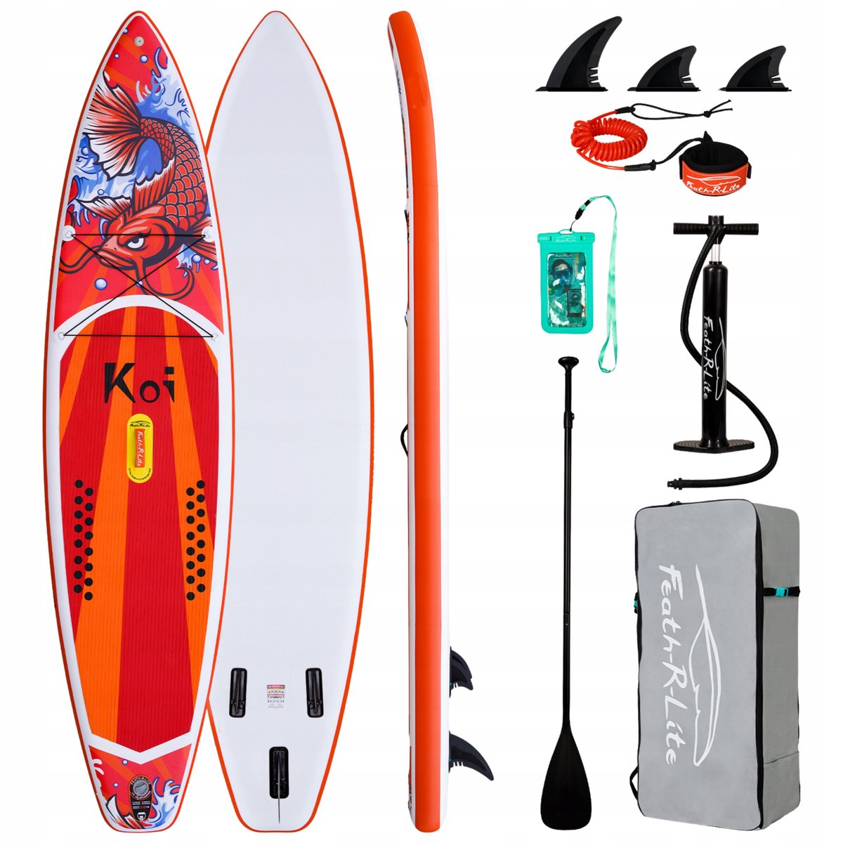 DESKA SUP 335cm +150kg KOI STABILNA DO PŁYWANIA POMPOWANA PADDLE ...