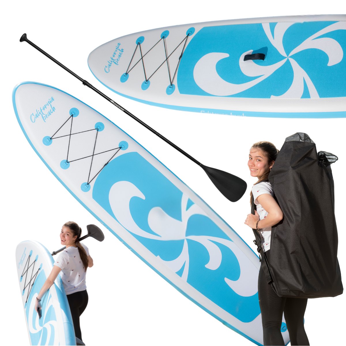 Deska Sup Do 120 Kg Zestaw Deska Do Pływania Sup California Beach Blue ...