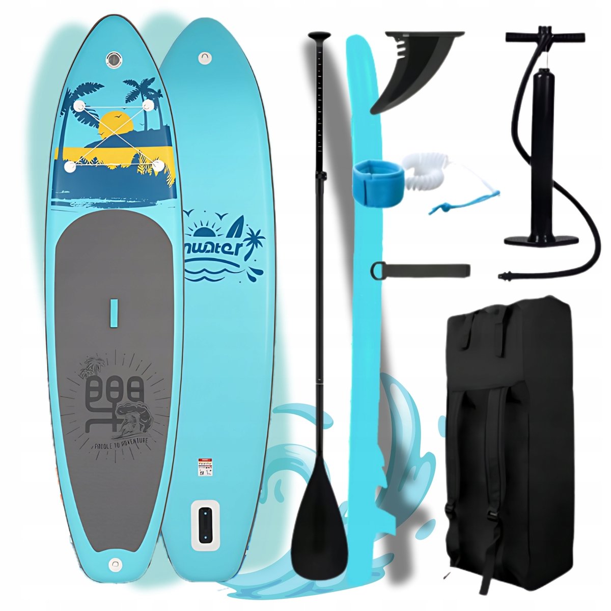 DESKA SUP DO PŁYWANIA 335 CM Dmuchana Pompowana Paddle Board Wiosło ...