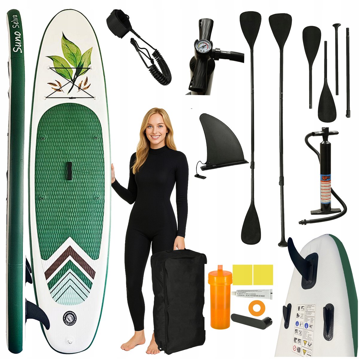 DESKA SUP DO PŁYWANIA DMUCHANA STAND UP WIOSŁO POMPKA PLECAK ZESTAW XL ...