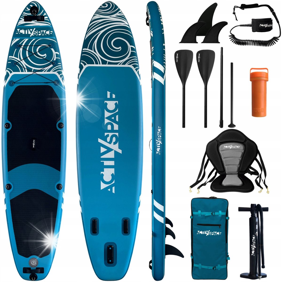 Deska SUP PRO stand up paddle pompowana 11,6” 350cm zestaw z wiosłem ...