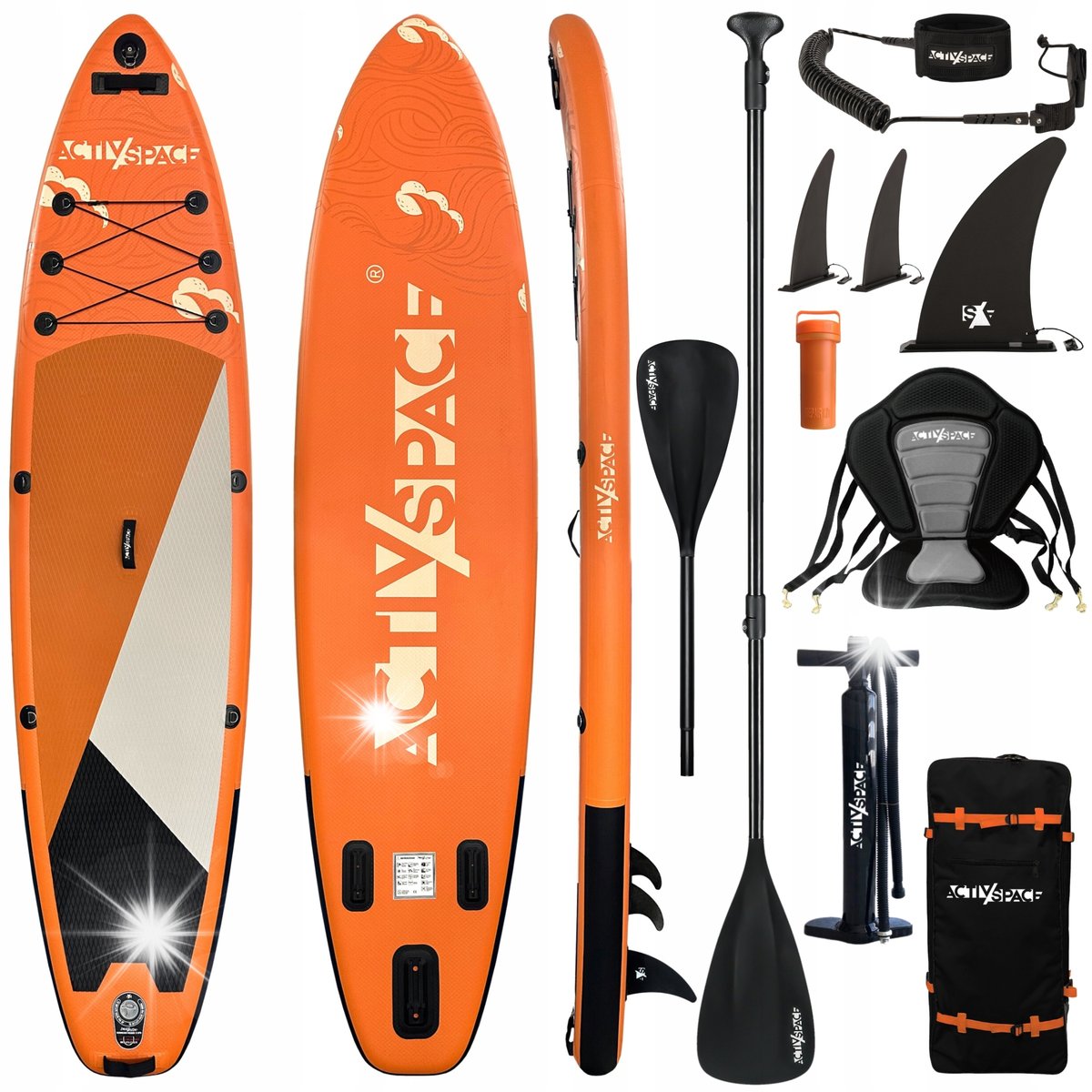 Deska SUP PRO stand up paddle pompowana 350cm z wiosłem i siedzeniem ...
