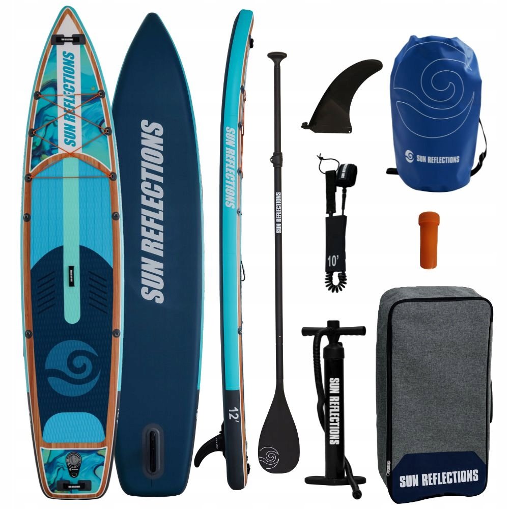 Deska SUP Sun Reflections XL 12'0" rodzinna pompowana duża stabilna mocna - Inna marka | Sport ...
