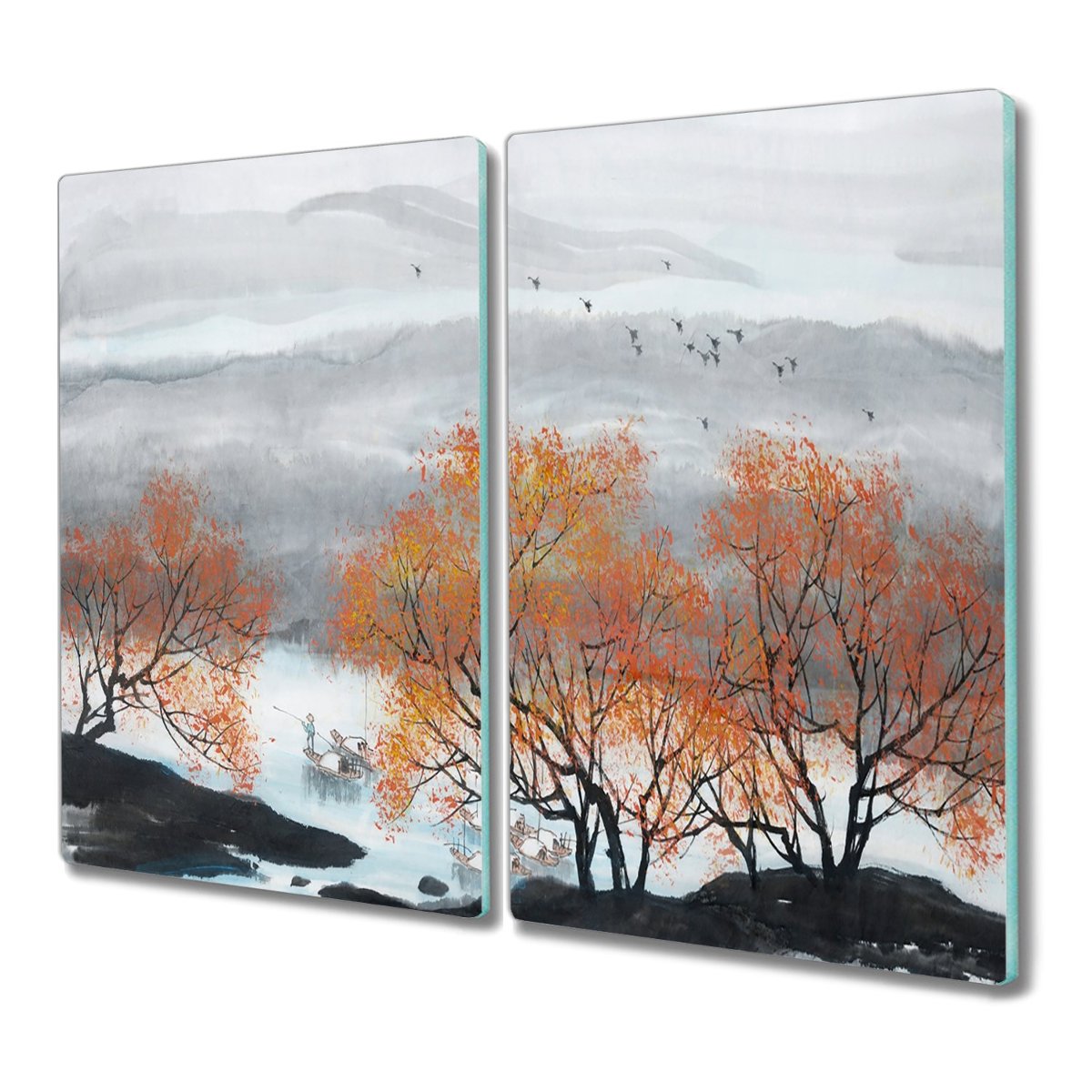 Deska ze szkła 2x30x52 cm Woda liście z nadrukiem, Coloray - Coloray ...