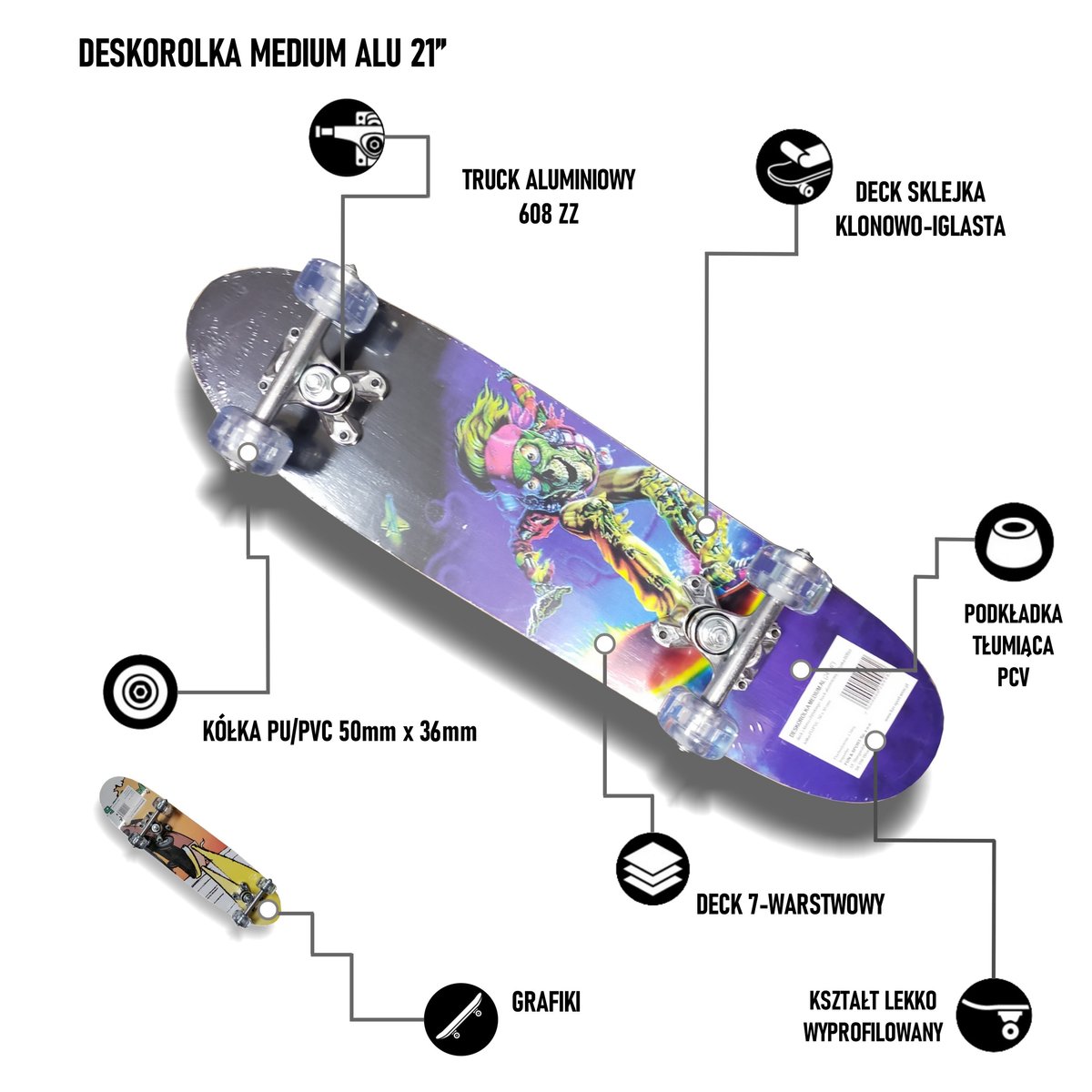 Deskorolka Medium Mechanics dark - Mechanics | Sport Sklep EMPIK.COM