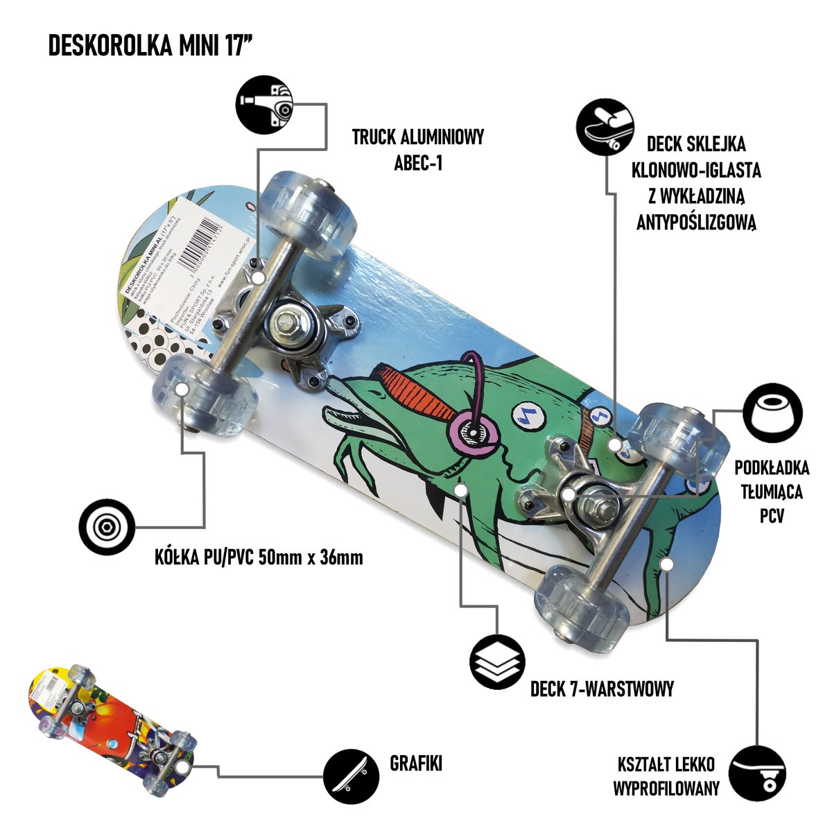 Deskorolka mini Mechanics ryba - Mechanics | Sport Sklep EMPIK.COM