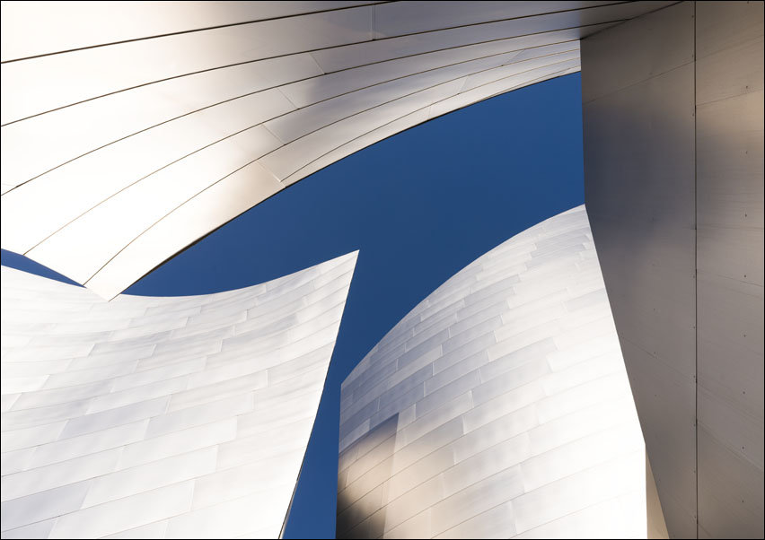 Detail of the Walt Disney Center Concert Hall in downtown Los Angeles ...