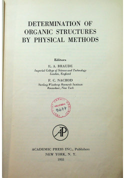 Determination of organic structures by physical methods - Academic ...