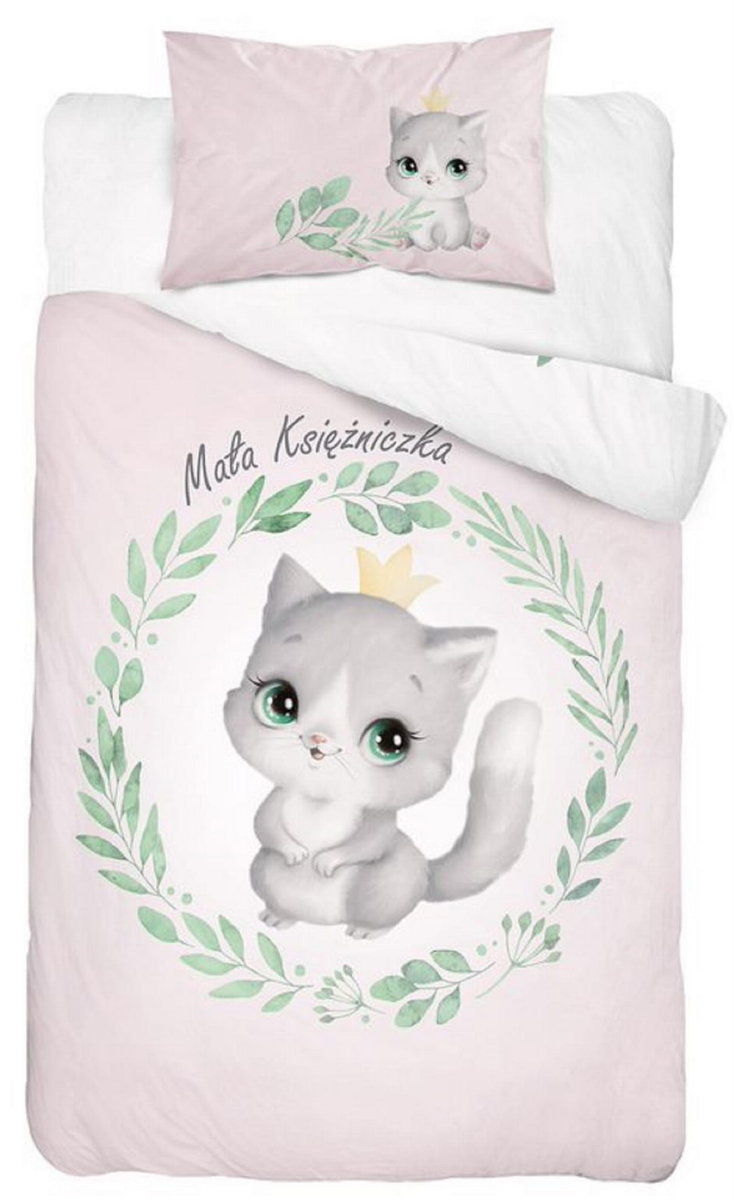 Detexpol, pościel bawełniana 100x135 Maya moo, wzór kot, różowy 4282A ...