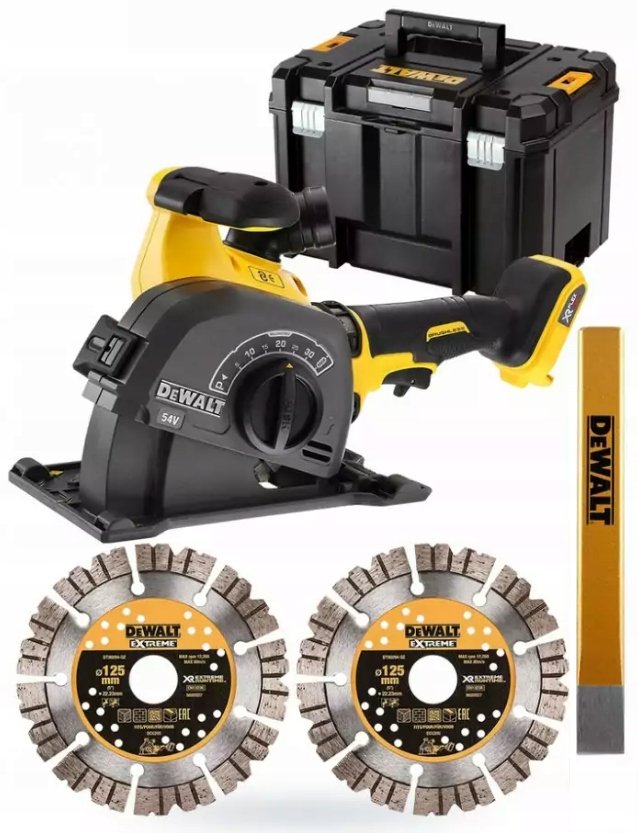 DEWALT DCG200NT BRUZDOWNICA AKUMULATOROWA 54V XR +2 TARCZE KORPUS ...