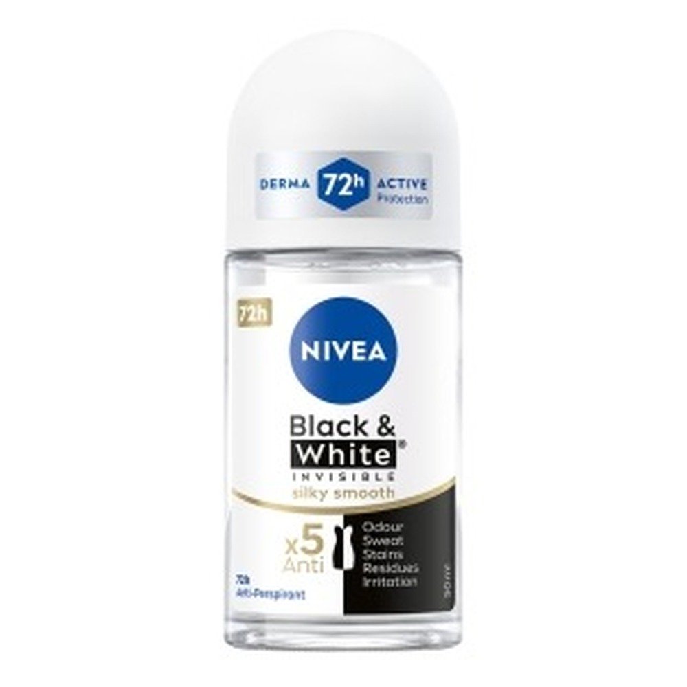 Dezodorant damski roll-on Nivea Black & White Invisible Silky Smooth ...