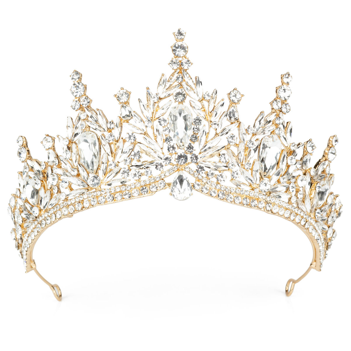 DIADEM Korona Tiara MISS GLOW ŚLUBNY ZŁOTY cyrkonie KRYSZTAŁY | Sklep ...