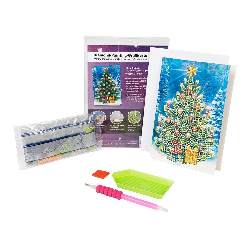 Diamond painting, kartka Choinka, rozm. 11,5 x16,5 cm - Inna marka ...