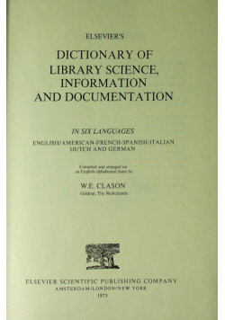 Dictionary library science information and documentation - Opracowanie zbiorowe | Książka w Empik