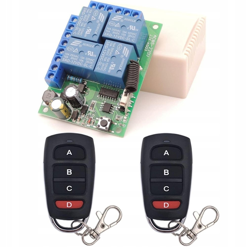 DieseRC bezprzewodowy przełącznik, 4 kanały, RF 433 MHz, 2 piloty - Inna marka | Sklep EMPIK.COM