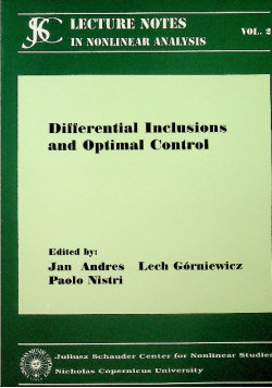 Differential inclusions and optimal control volume 2 - | Książka w Empik
