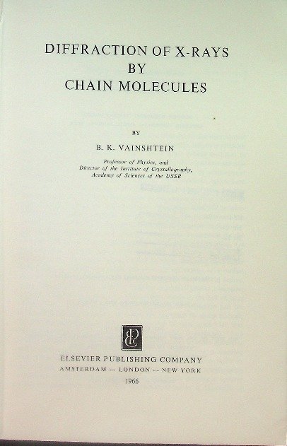 Diffraction of X rays by Chain Molecules - Opracowanie zbiorowe ...
