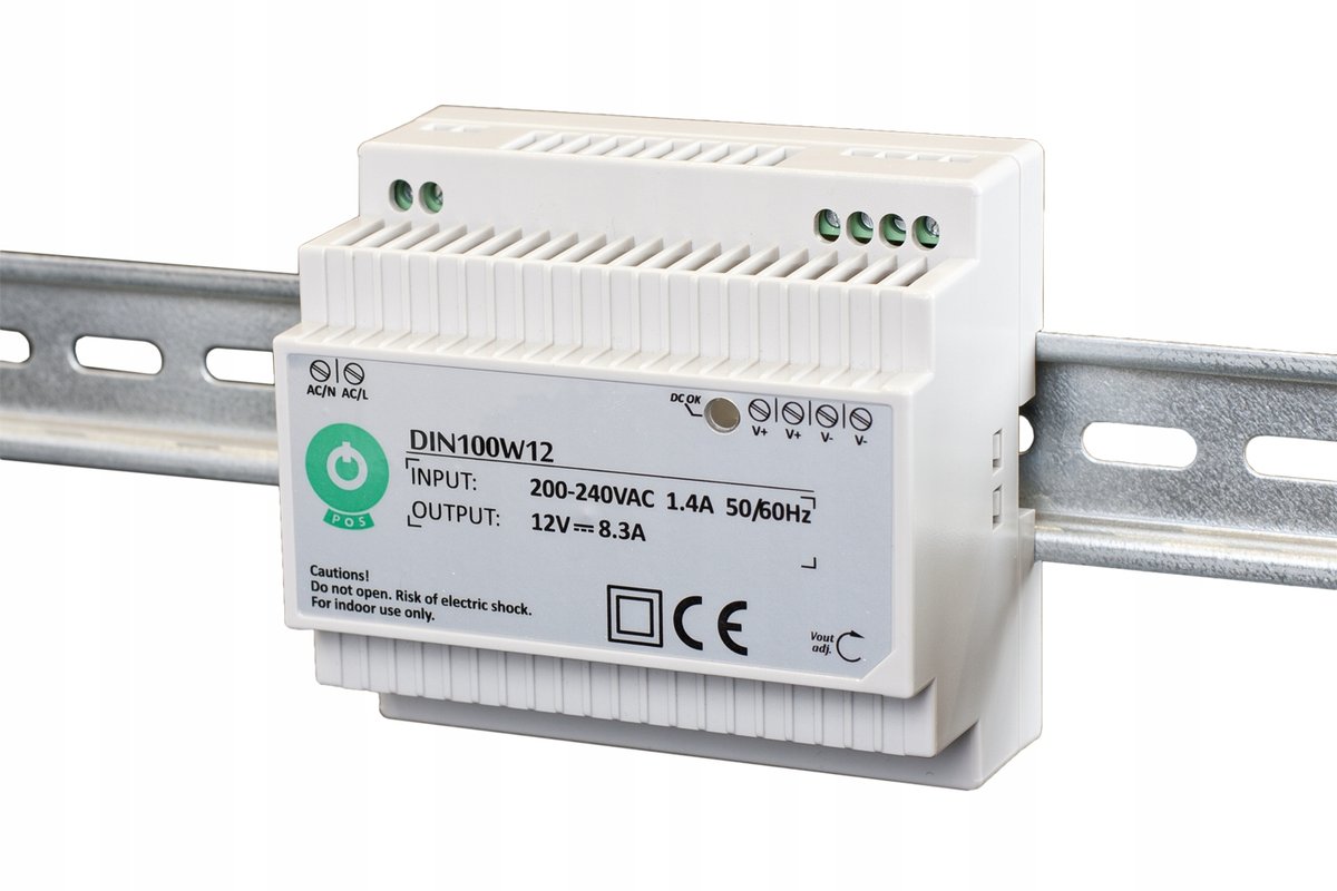 DIN100W48: DIN Rail PSU 48V/2A, plastic case, step type - POS | Sklep ...