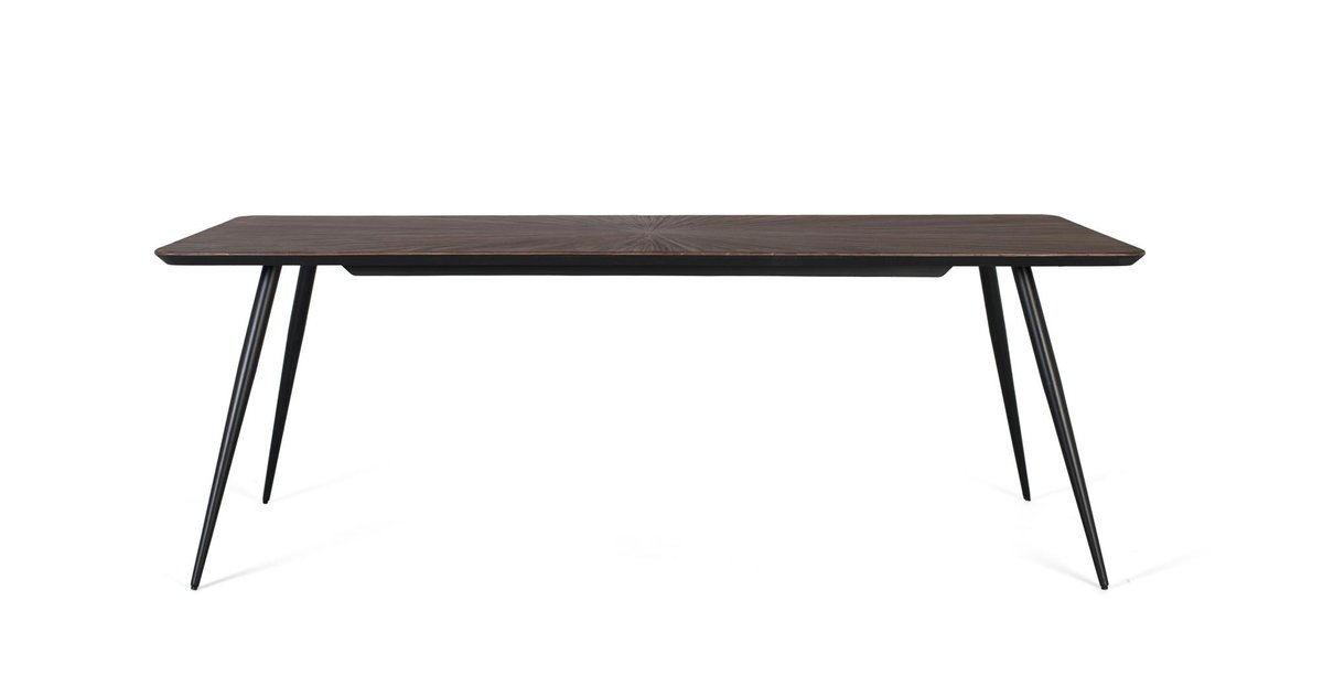 Dining table with rectangular teak top 220 cm - giner and colomer ...