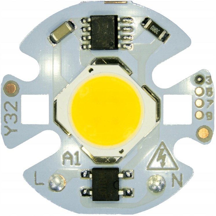 DIODA LED COB 12W 1150lm BIAŁA 32mm pod 230V - leaderLED | Sklep EMPIK.COM