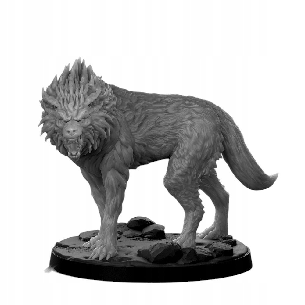 Dire Wolf - Lodowy Wilk Duża Figurka 14k + BONUS do DND D&D druk 3D RPG ...