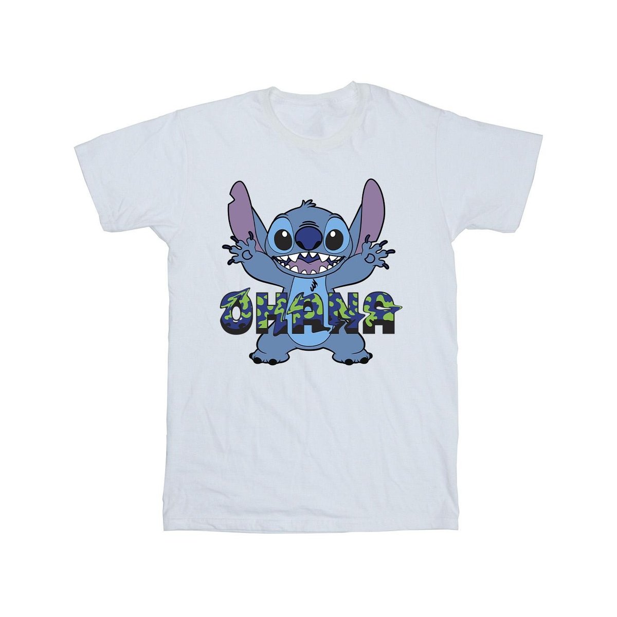 Disney Koszulka Chłopięca Lilo And Stitch Ohana Blue Glitch (104 ...