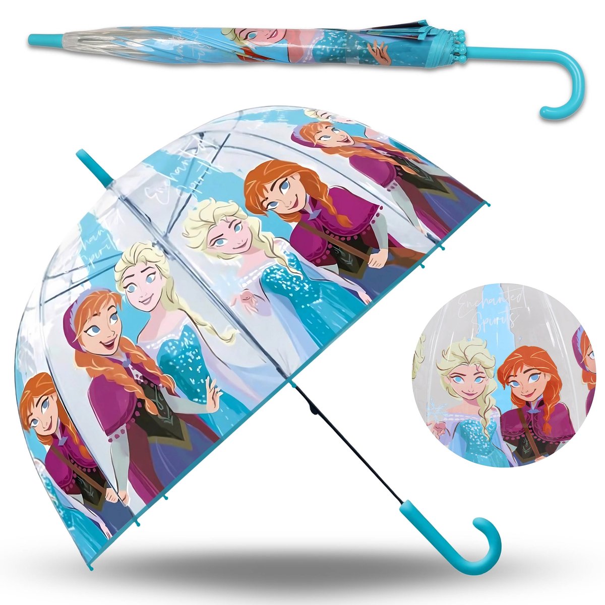 Disney Kraina Lodu AUTOMATYCZNA parasolka, SKŁADANY transparentny ...