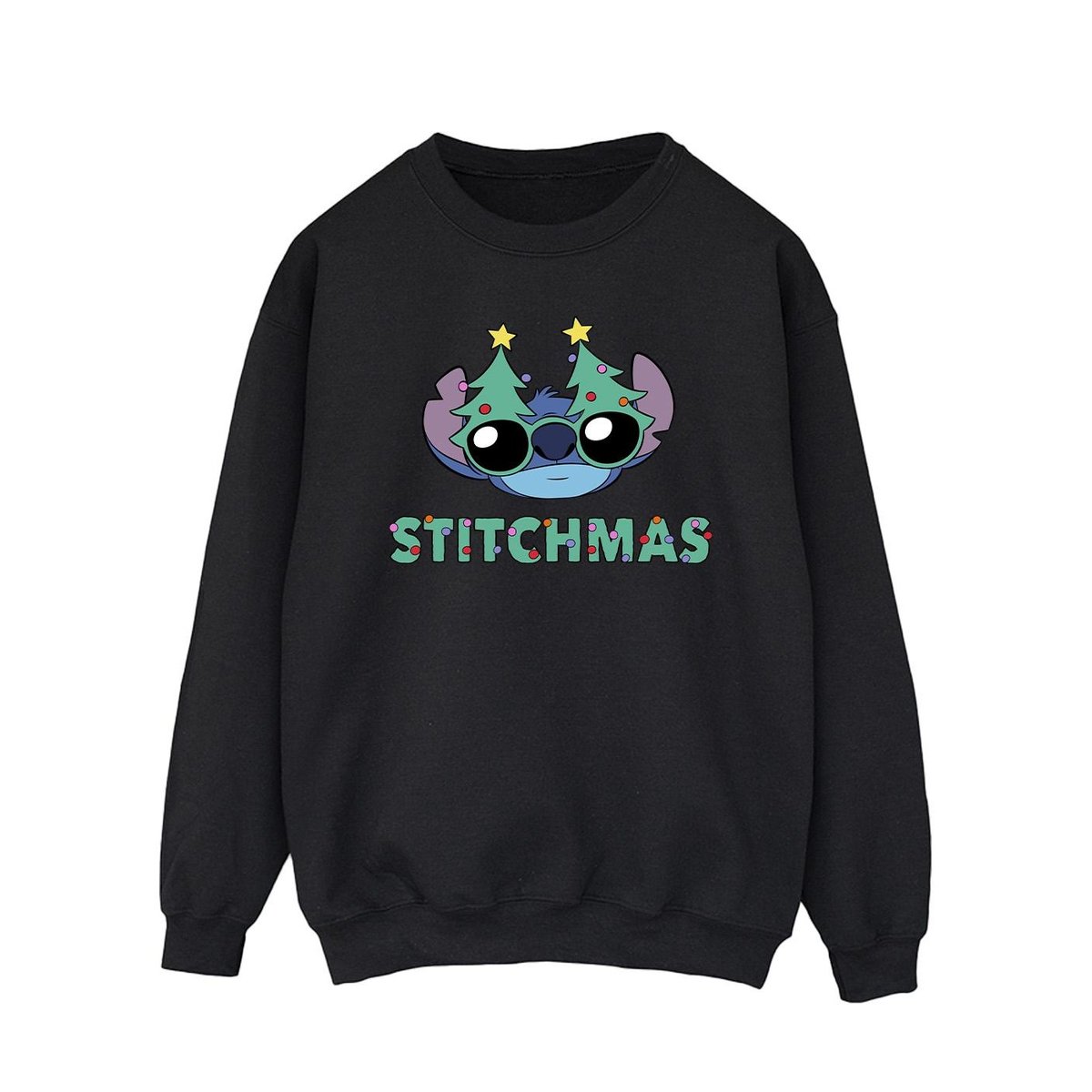 Disney Męska Bluza Lilo & Stitch Stitchmas Glasses (L / Czarny ...