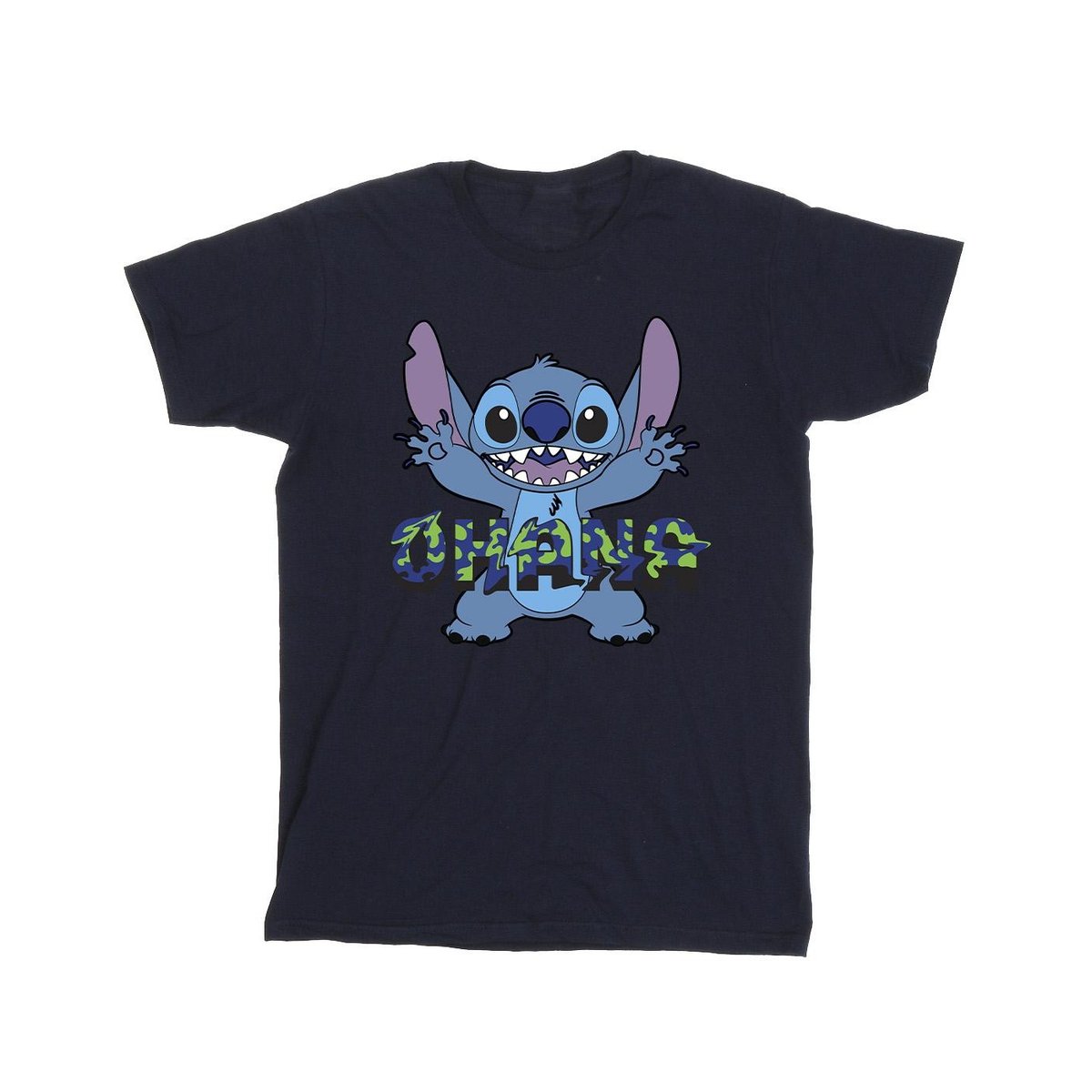 Disney Męska Koszulka Lilo And Stitch Ohana Blue Glitch (L / Granatowy ...