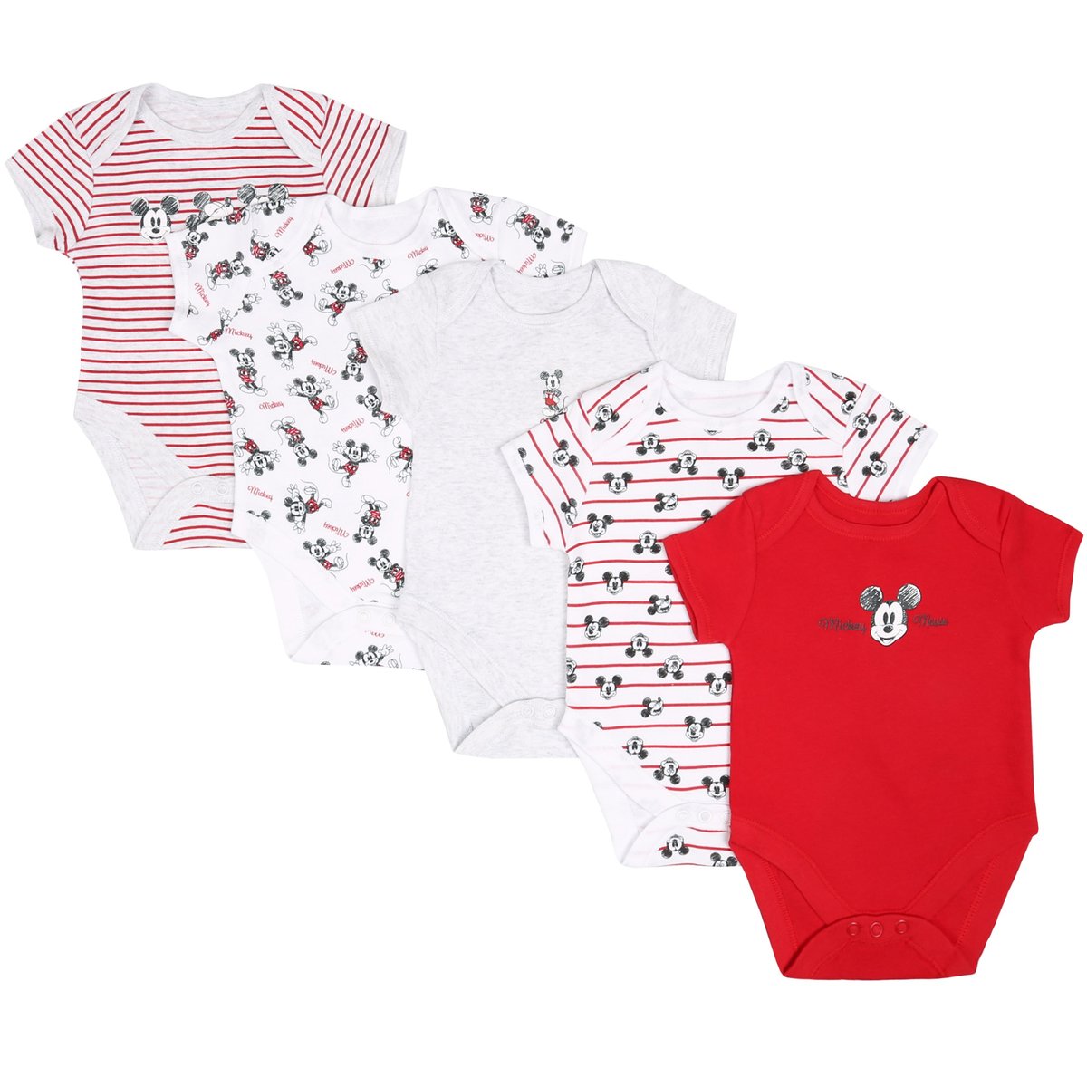 Disney Myszka Mickey body na krótki rękaw - 5 par certyfikat OEKO-TEX 0 ...