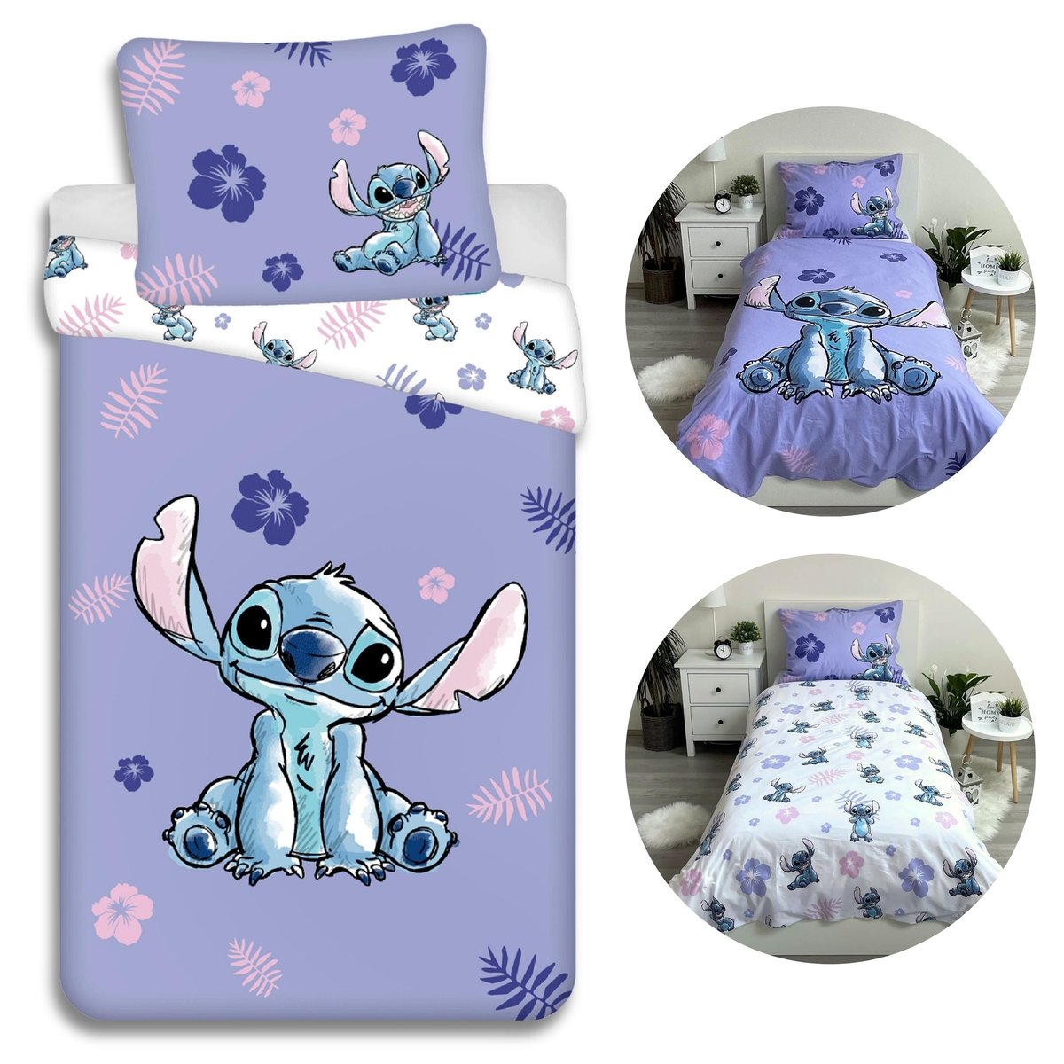 DISNEY Stitch Komplet pościeli zapinanej na zamek, bawełniana pościel ...
