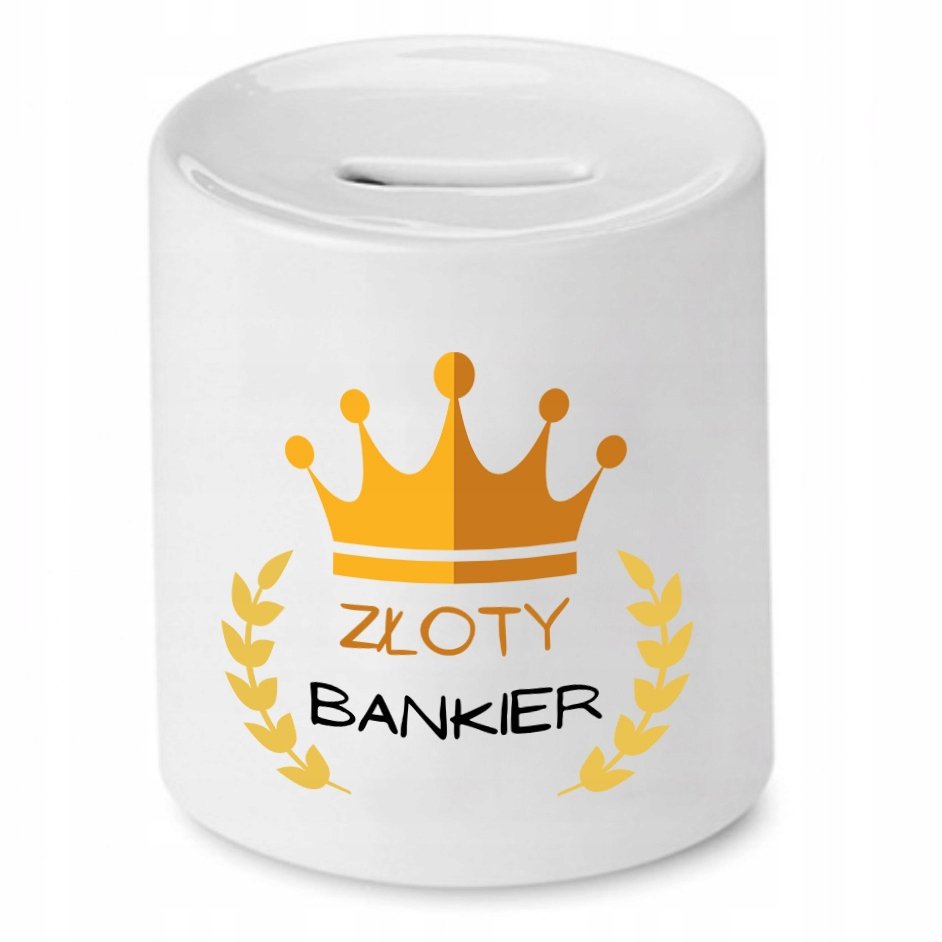 DLA BANKIERA PREZENT SKARBONKA ZŁOTY BANKIER z Nadrukiem ze Zdjęciem z ...