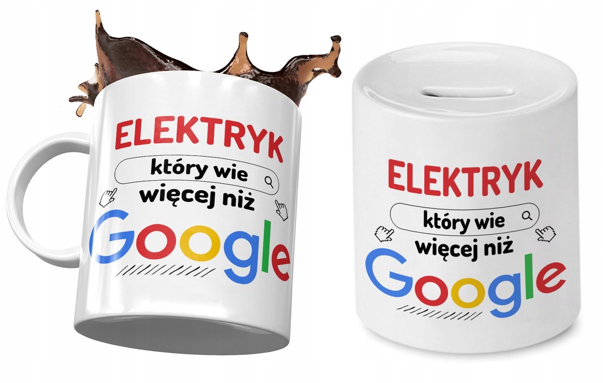 Dla Elektryka Zestaw Kubek + Skarbonka na Prezent z Nadrukiem ze Zdjęciem numer 274506627 ...