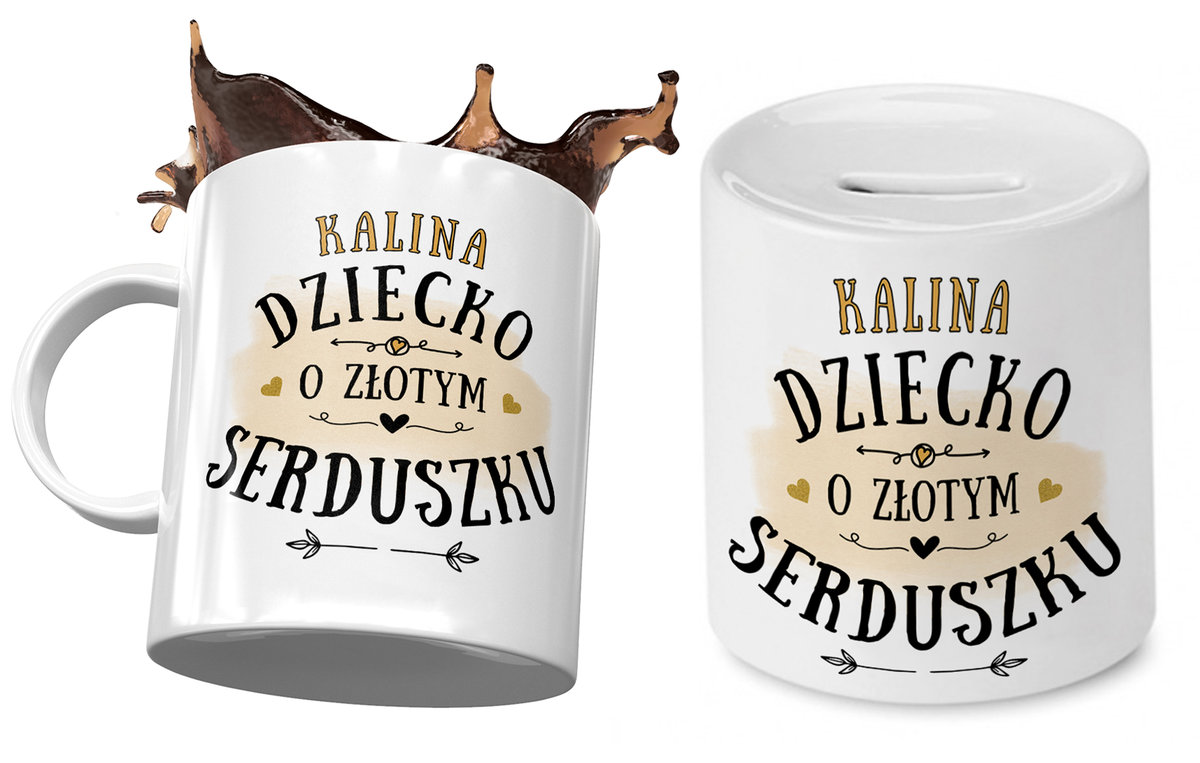 Dla Kaliny Zestaw Kubek + Skarbonka Dla Dziecka z Nadrukiem ze Zdjęciem ...