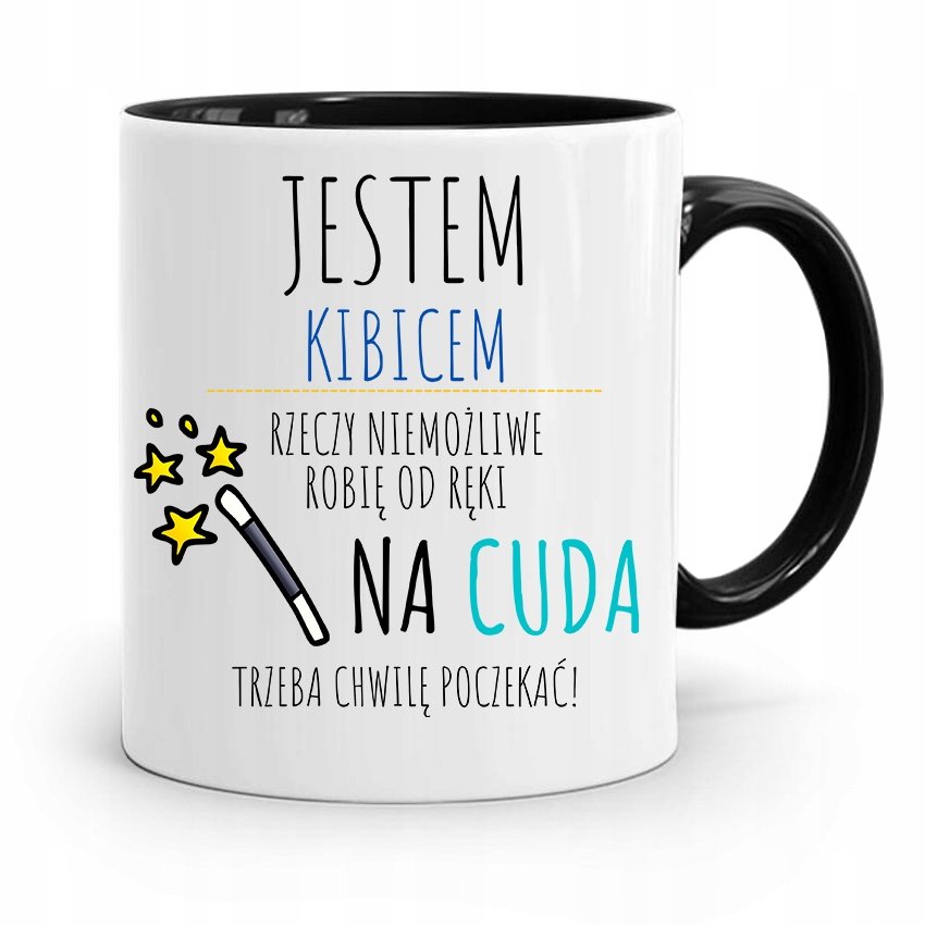 DLA KIBICA KIBOLA FANA KUBEK CZARNY NA PREZENT z Nadrukiem ze Zdjęciem ...