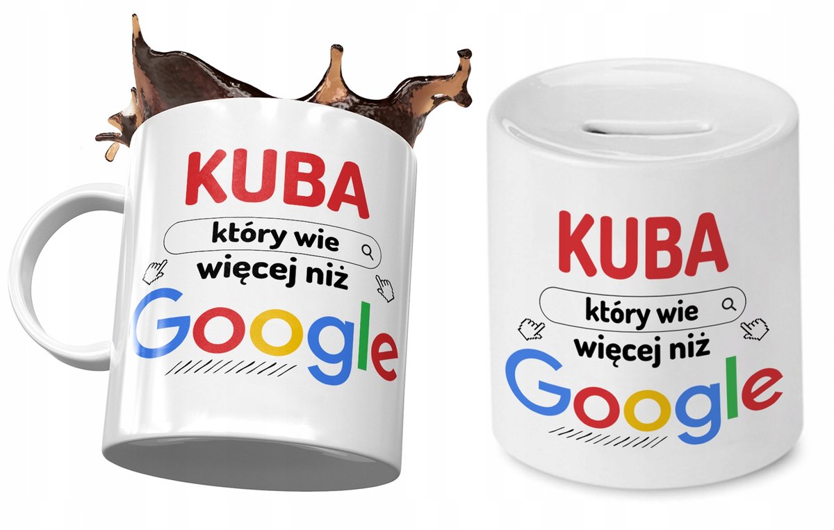 Dla Kuby Zestaw Kubek + Skarbonka na Prezent z Nadrukiem ze Zdjęciem - PoliDraw | Sklep EMPIK.COM