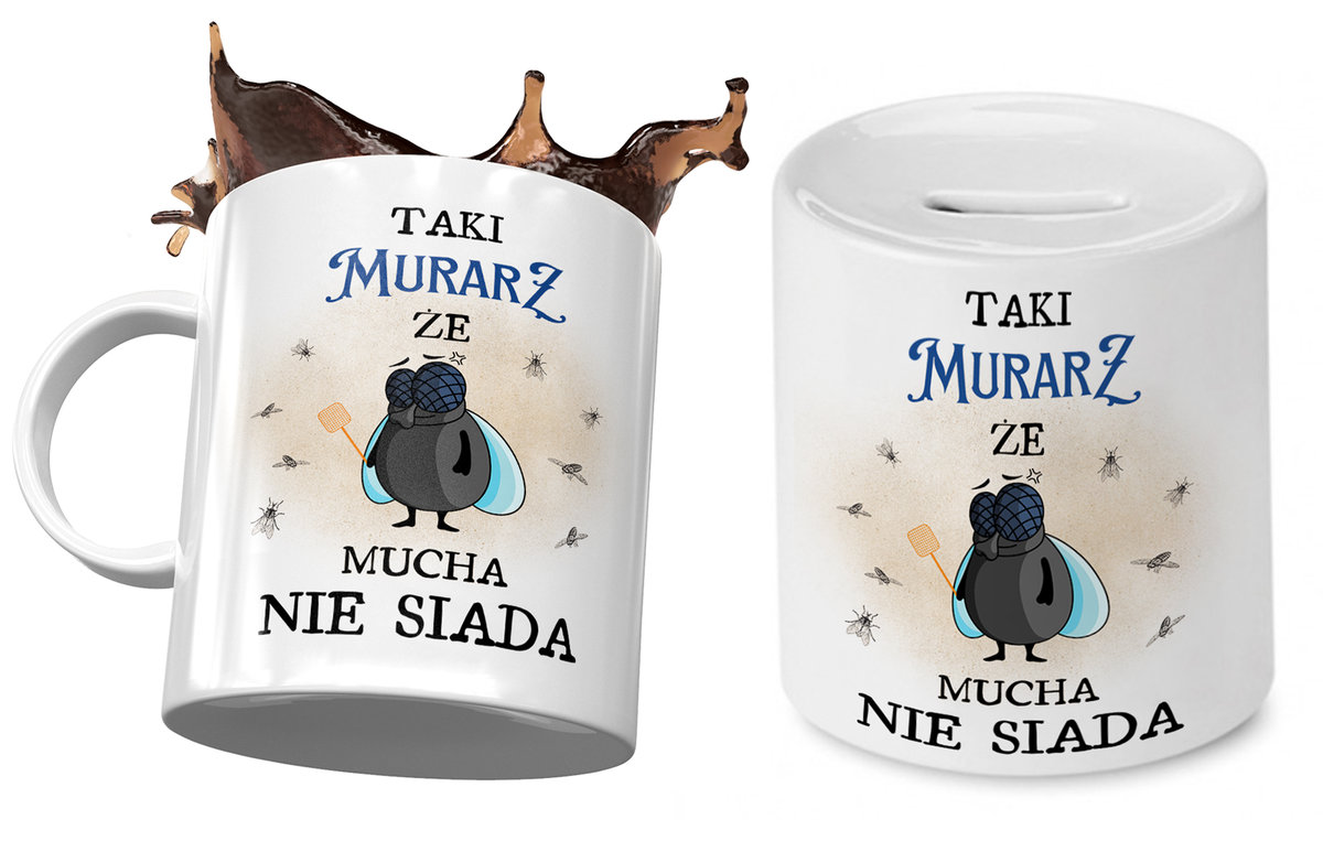 Dla Murarza Zestaw Kubek + Skarbonka na Prezent z Nadrukiem ze Zdjęciem ...