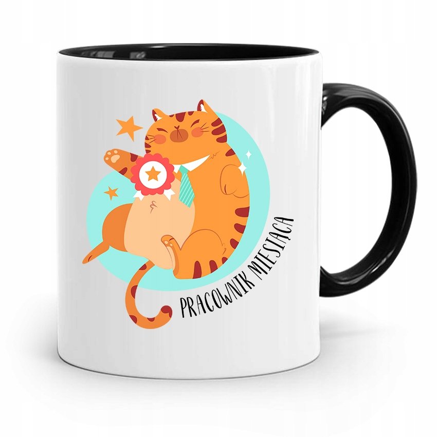 DLA PRACOWNIKA KUBEK CZARNY PRACOWNIK MIESIĄCA z Nadrukiem ze Zdjęciem ...