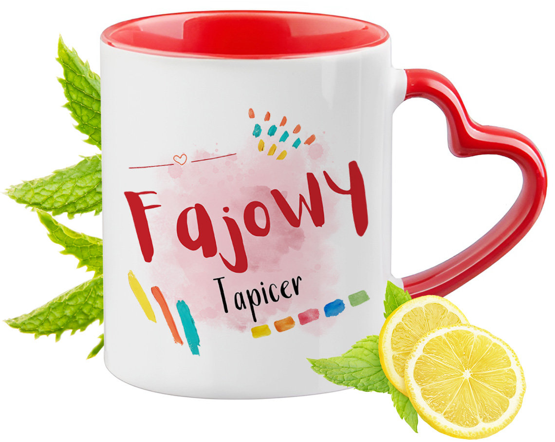 Dla Tapicera Czerwony z Uszkiem w Kształcie Serca na Prezent z Nadrukiem - PoliDraw | Sklep ...