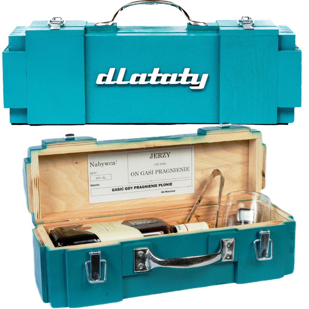 Dla Taty Prezent dla Ojca Skrzynka na butelkę trunku jak Makita dzień ...