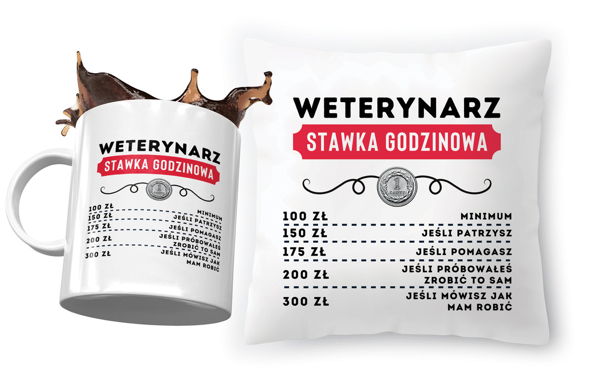 Dla Weterynarza Zestaw Poduszka + Kubek na Prezent z Nadrukiem ze Zdjęciem - PoliDraw | Sklep ...