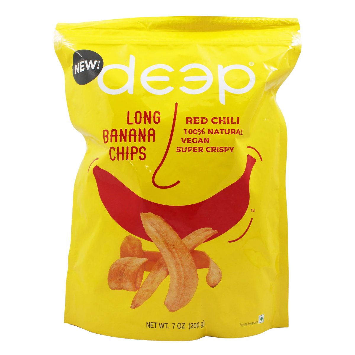 Długie chipsy bananowe z czerwonym chilli Long Banana Chips Deep 200g ...