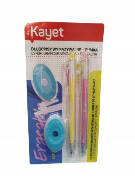 DŁUGOPISY WYMAZYWALNE + GUMKA - KAYET SP295 - KAYET | Sklep EMPIK.COM