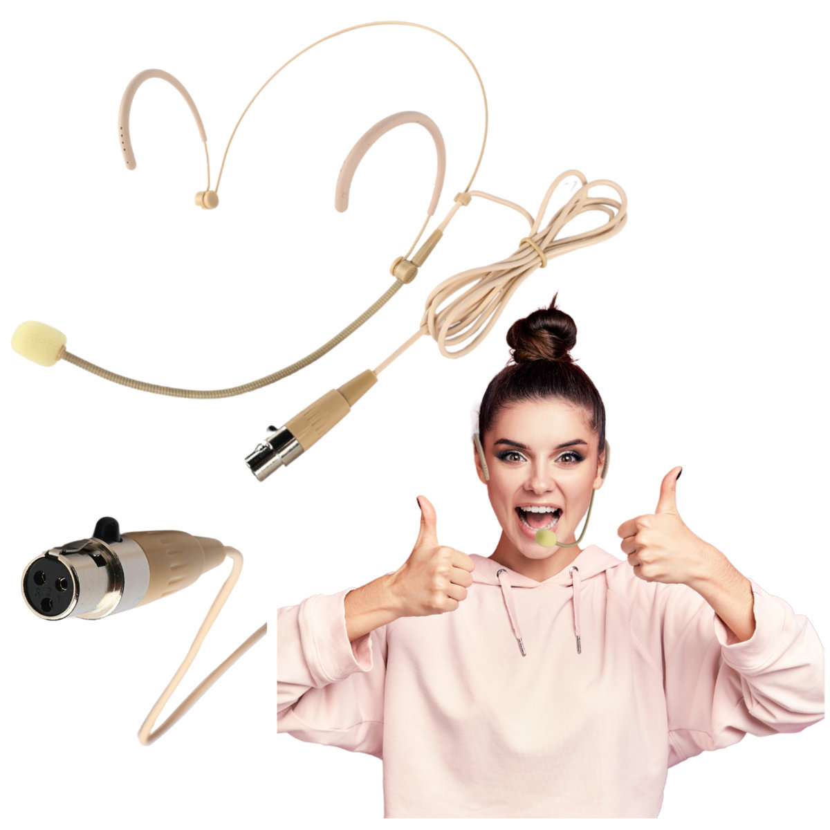 DNA LM-09B cielisty mikrofon nagłowny headset do bezprzewodowego ...